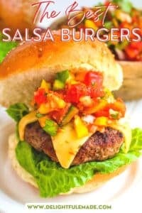 Juicy Salsa Burgers with Pepper Jack Cheese | Delightful E Made