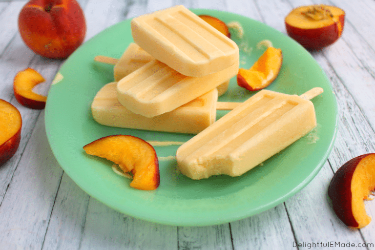 The BEST Peach Popsicles | EASY 3-Ingredient Peach Pops