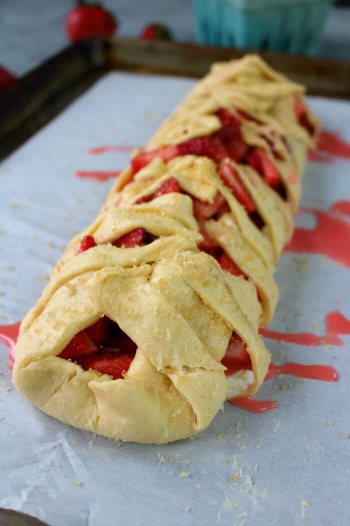 Strawberry Danish Breakfast Braid | EASIEST Strawberry Danish recipe!