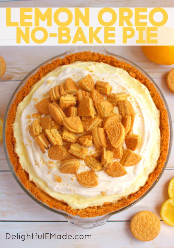 Lemon Oreo Icebox Pie | The BEST No Bake Lemon Pie recipe!