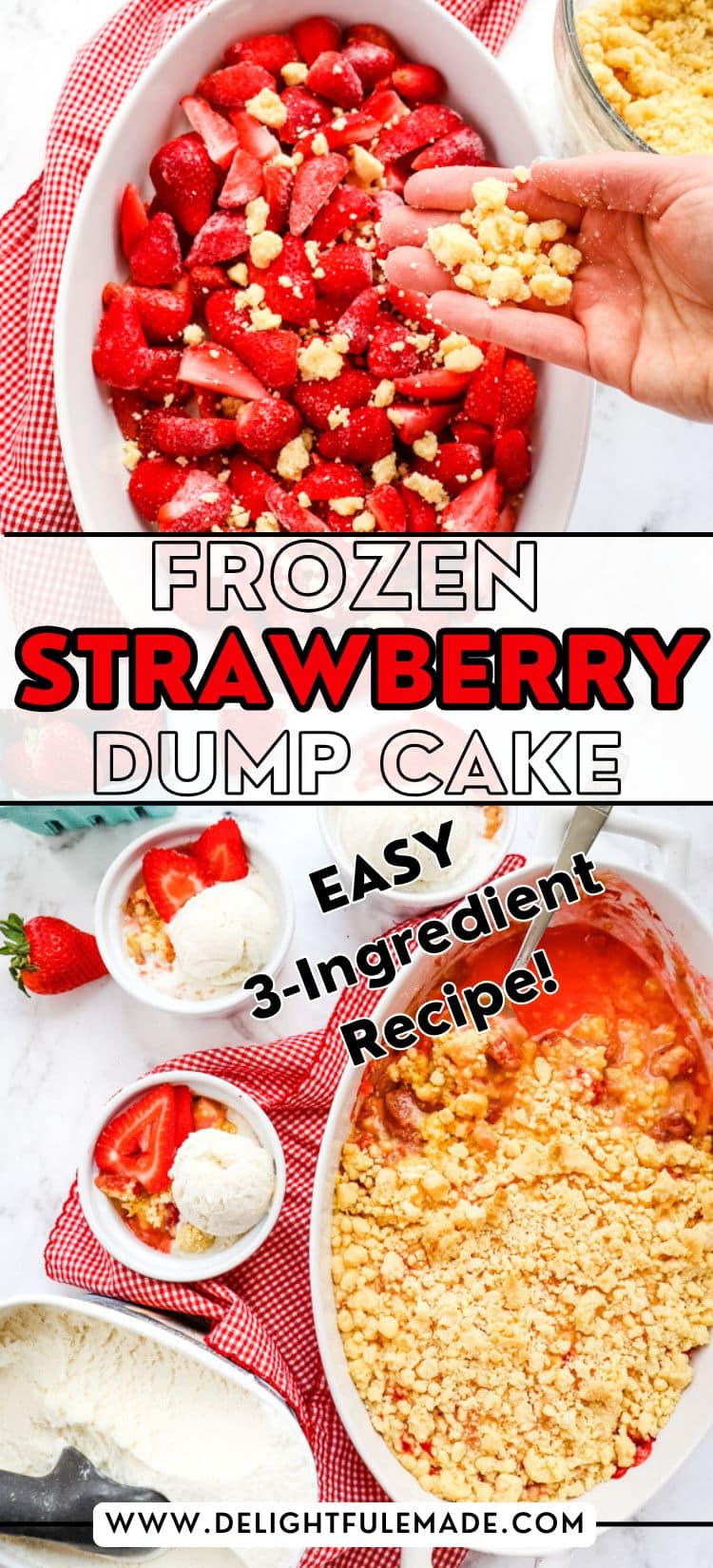 Strawberry Cobbler with Cake Mix (Frozen Strawberry Dump Cake)