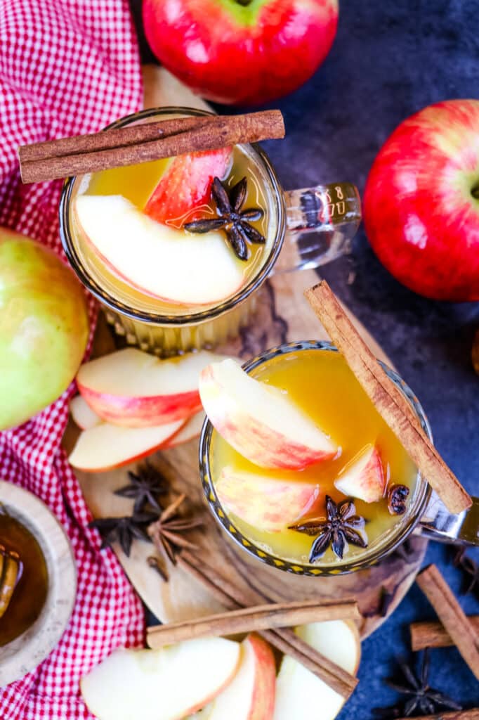 Easy Fireball Apple Cider Hot Toddy with Cinnamon - Delightful E Made