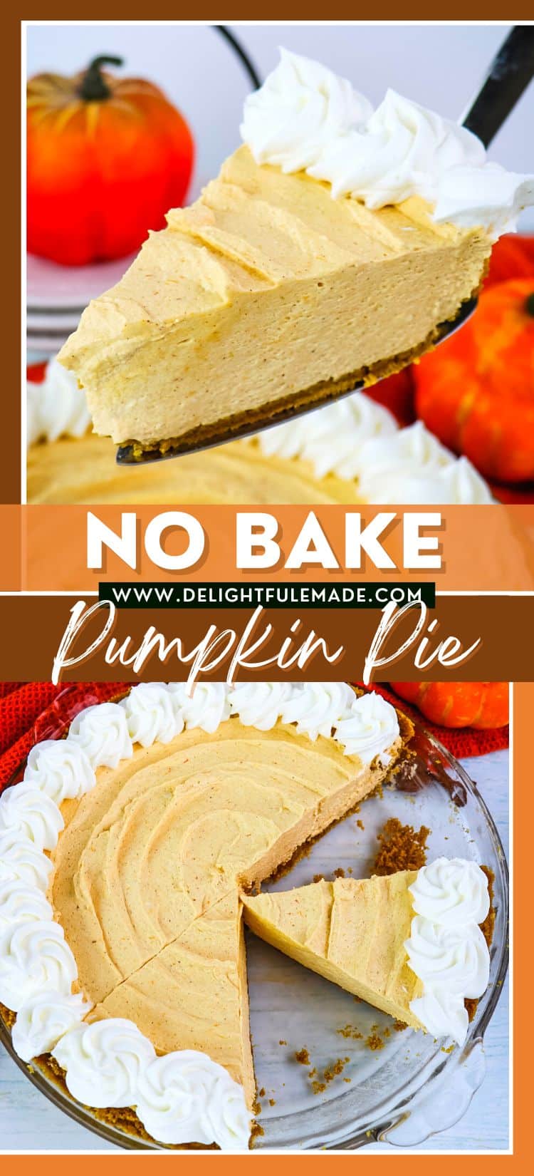The EASIEST No Bake Pumpkin Pie Recipe - Delightful E Made