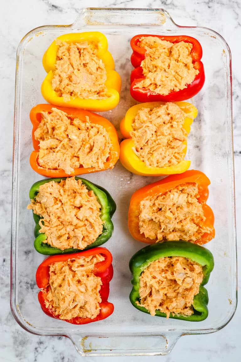 Easy Buffalo Chicken Stuffed Peppers | Delightful E Made
