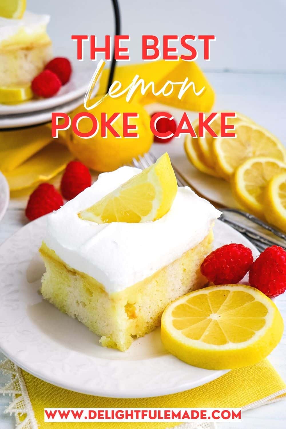 Lemon Poke Cake with Pudding | EASY Lemon Jello Cake Recipe!