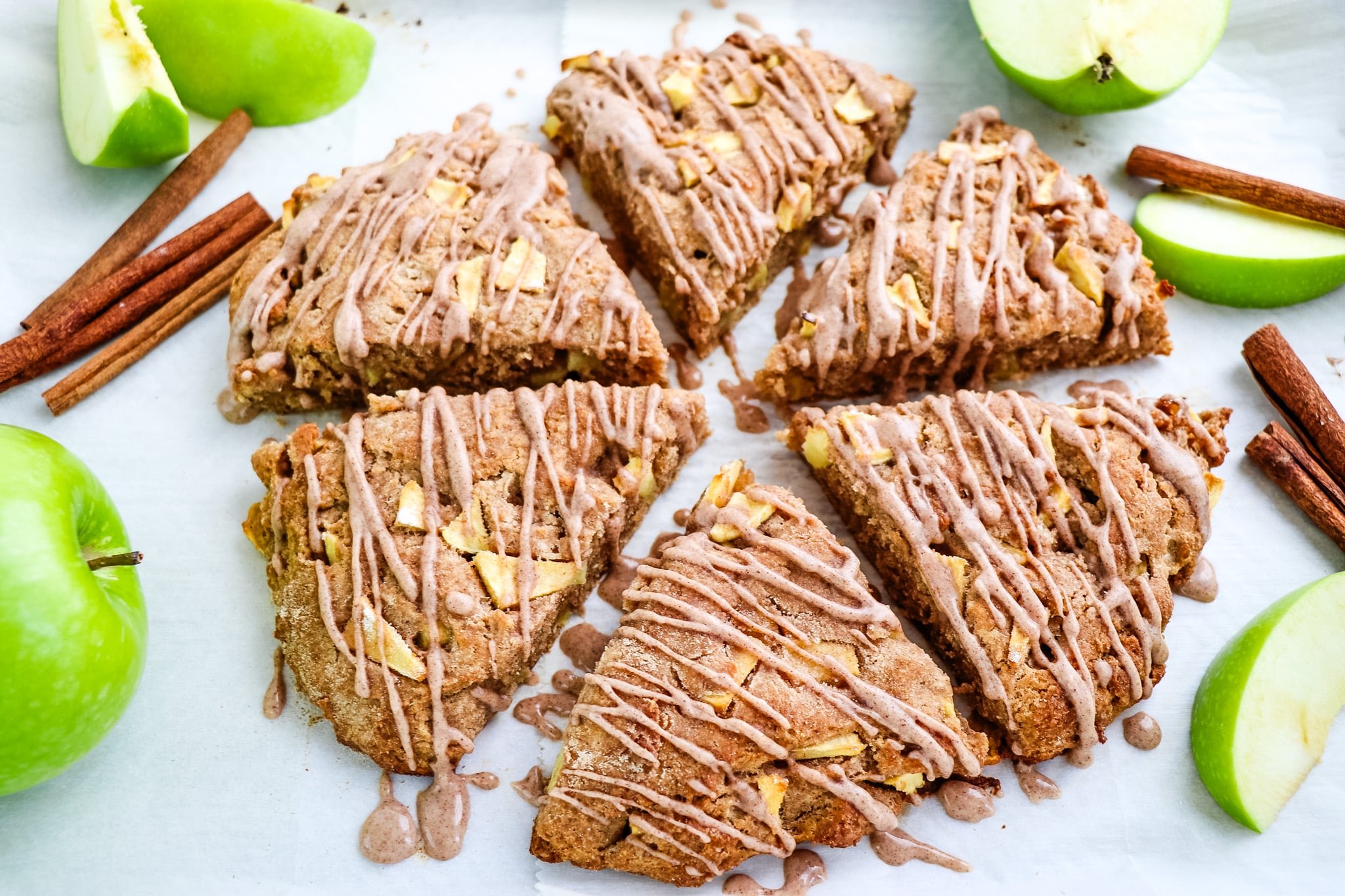 Moist and Tender Cinnamon Glazed Apple Scones - Delightful E Made