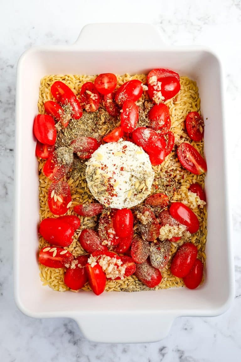 Boursin Orzo Bake with Spinach and Tomatoes | Delightful E Made