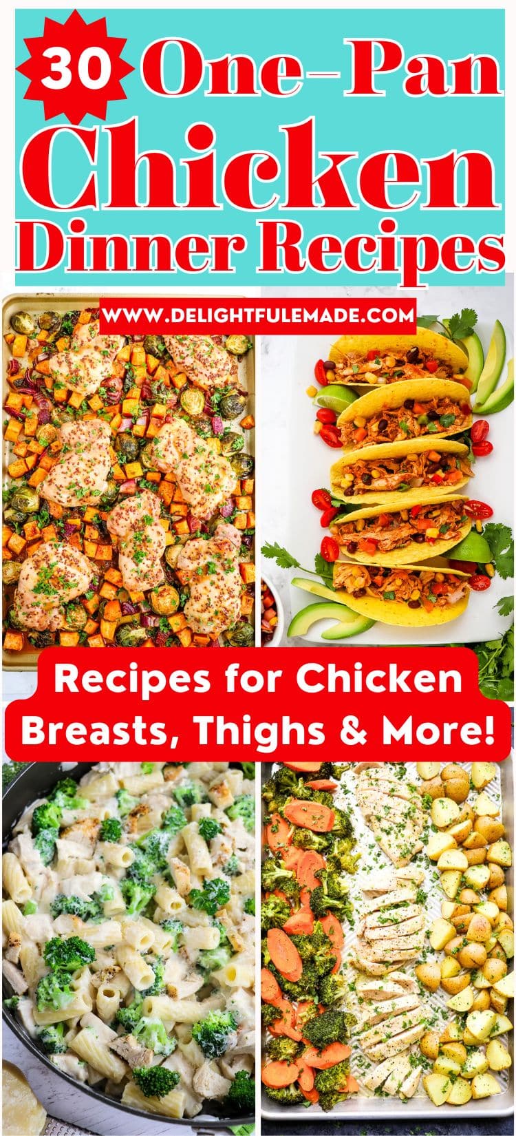 30 Easy One Pan Chicken Dinner Recipes - Delightful E Made